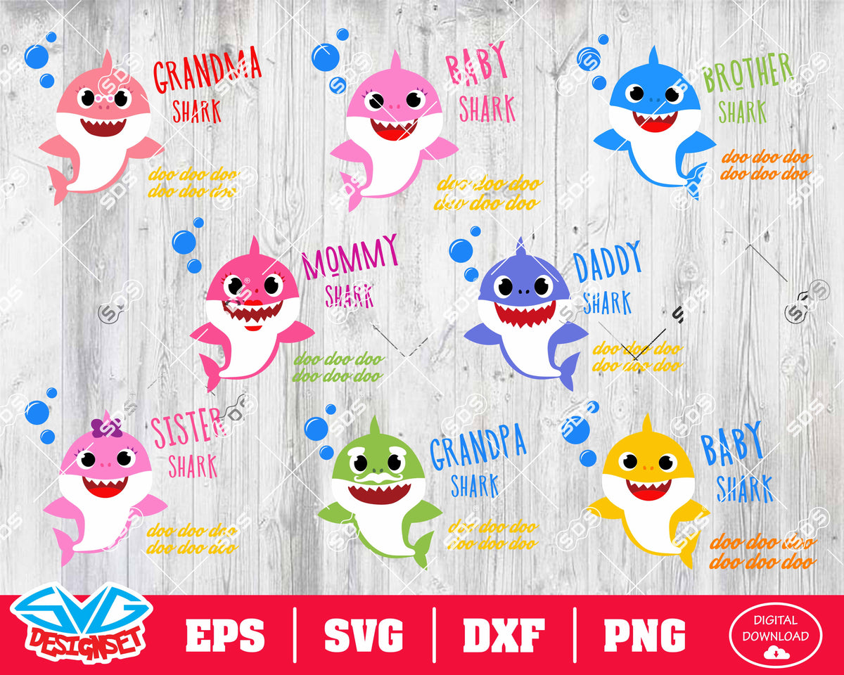 Shark Bundle Svg, Dxf, Eps, Png, Clipart, Silhouette and Cutfiles #2