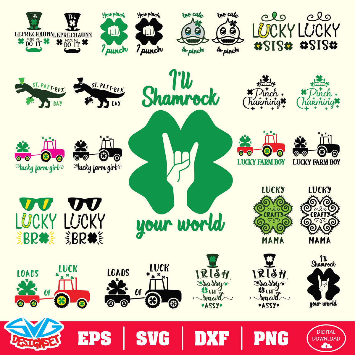 St. Patrick's Day Bundle Svg, Dxf, Eps, Png, Clipart, Silhouett...
