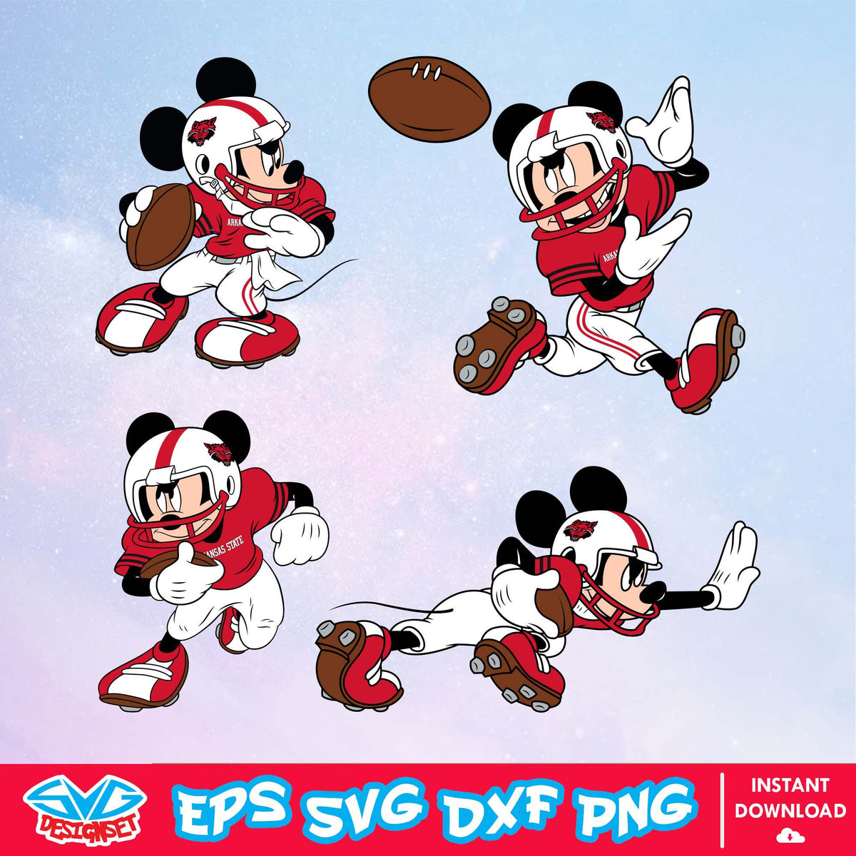 A-State Red Wolves Mickey Mouse Disney SVG, NCAA SVG, Disney SVG, Vect