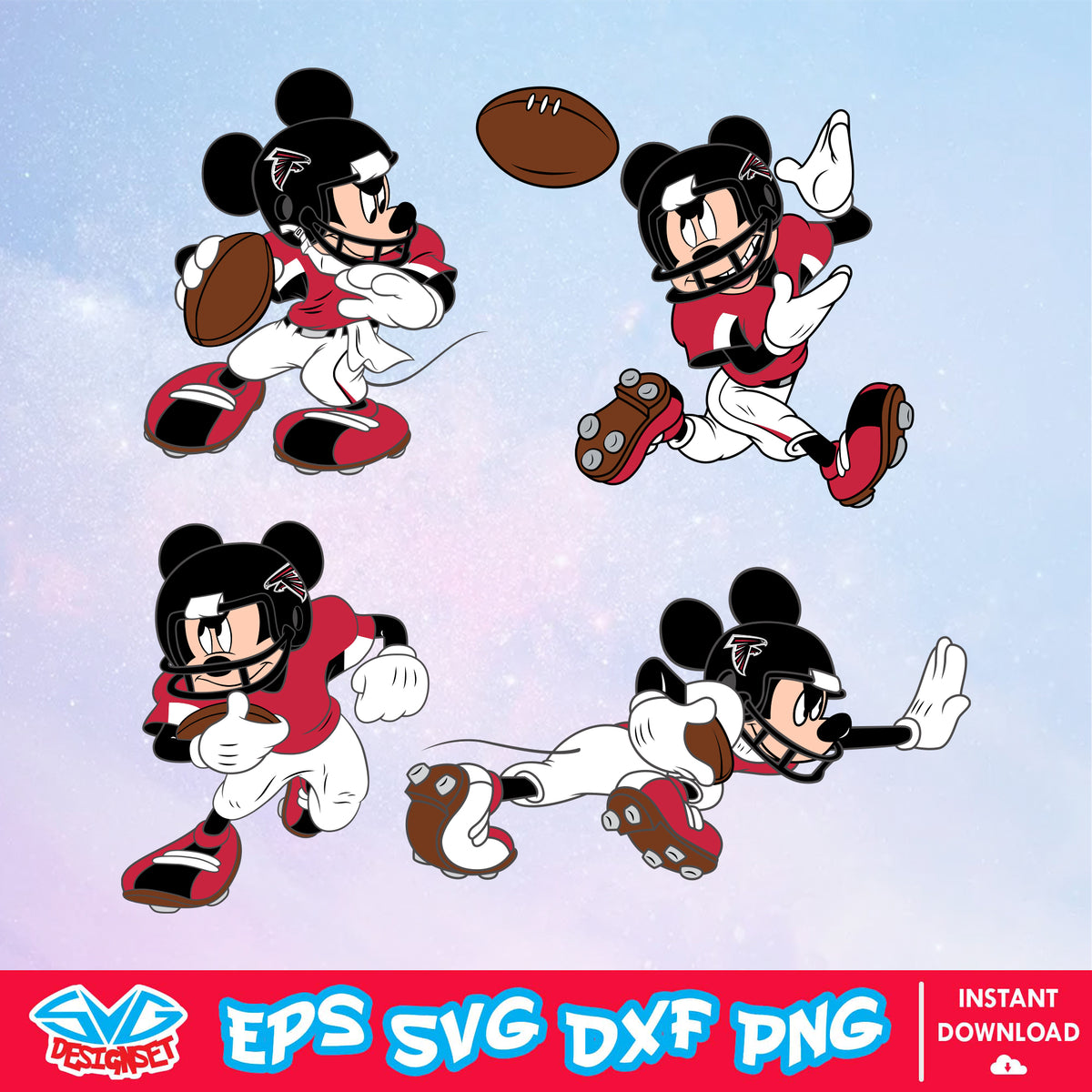 Atlanta Falcons Mickey Mouse Disney SVG, NFL SVG, Disney SVG, Vector,