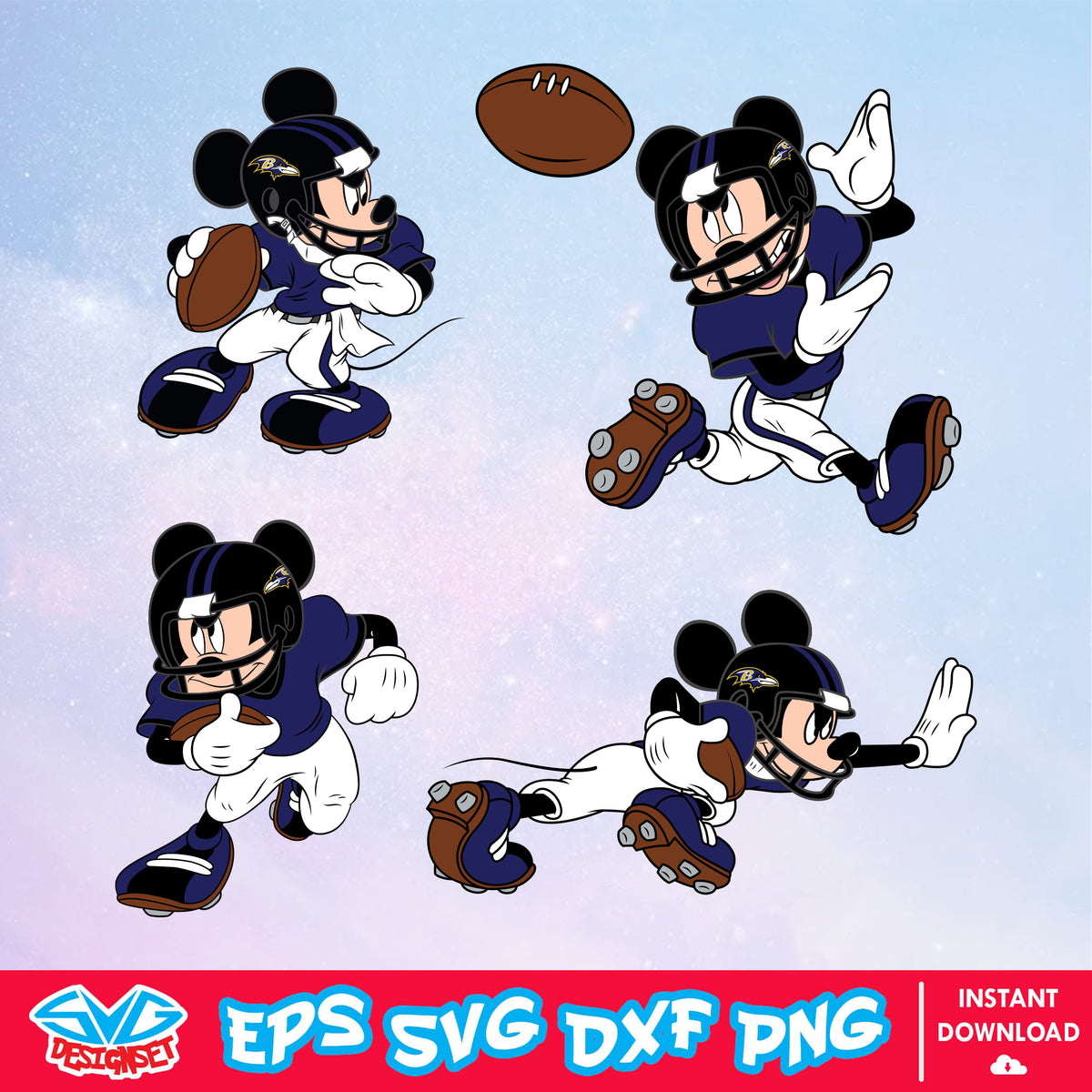 Baltimore Ravens Mickey Mouse Disney SVG, NFL SVG, Disney SVG, Vector,