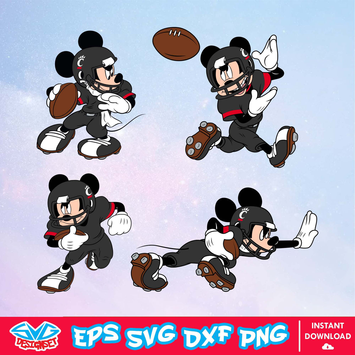 Cincinnati Bearcats Mickey Mouse Disney SVG, NCAA SVG, Disney SVG, Vec