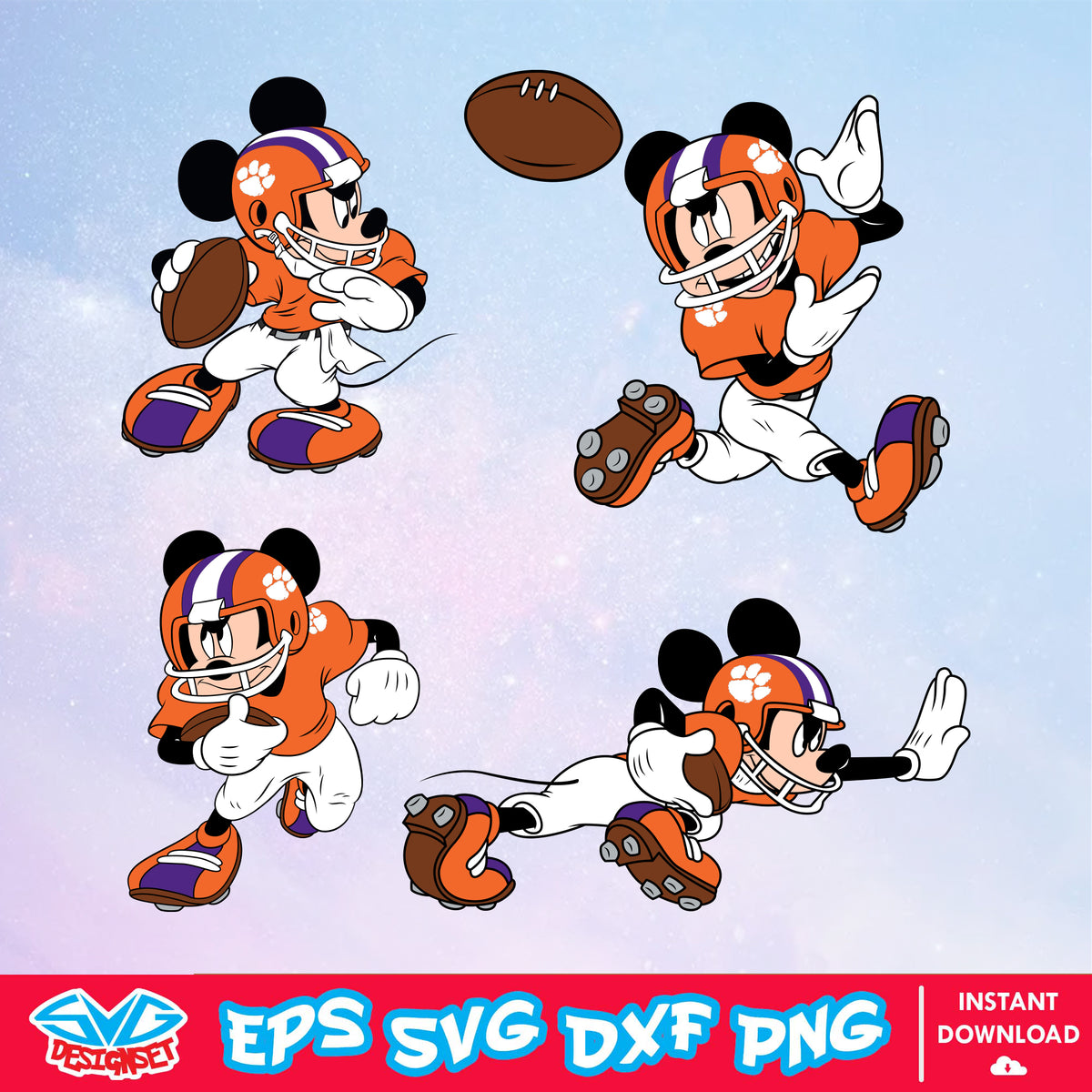 Clemson Tigers Mickey Mouse Disney SVG, NCAA SVG, Disney SVG, Vector,