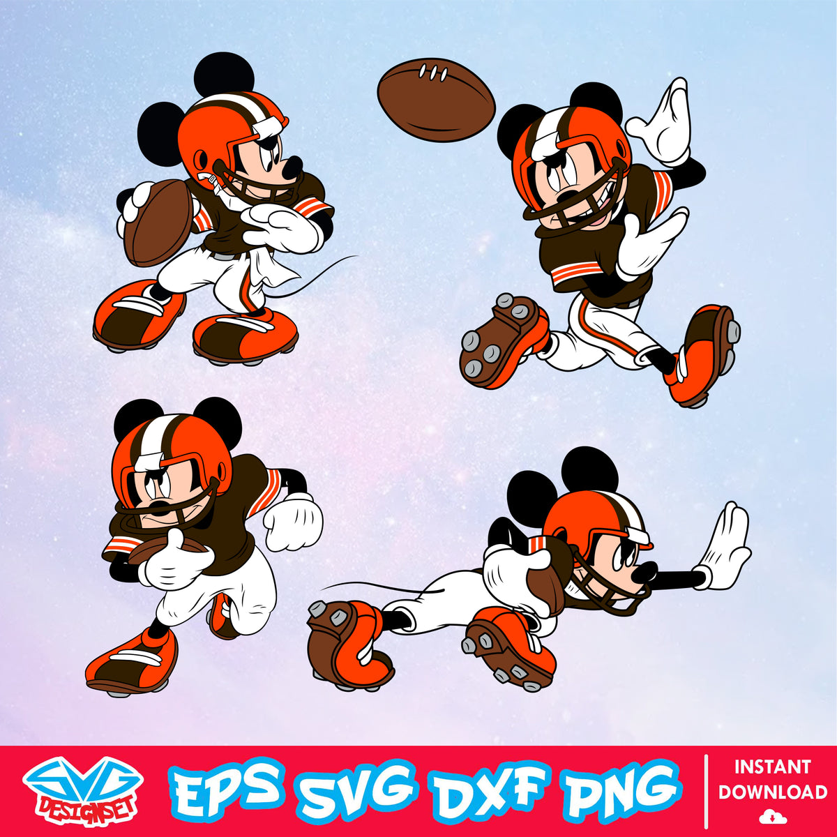 Cleveland Browns Mickey Mouse Disney SVG, NFL SVG, Disney SVG, Vector,