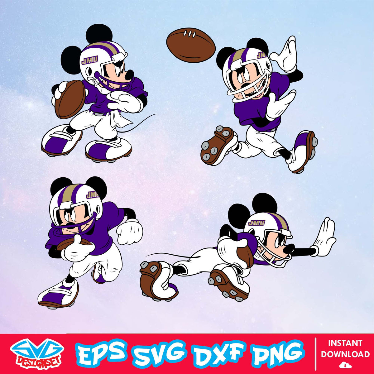 James Madison Dukes Mickey Mouse Disney SVG, NCAA SVG, Disney SVG, Vec