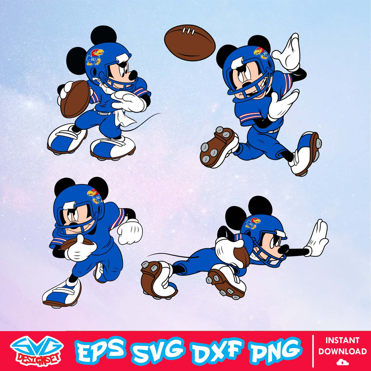 Kansas Jayhawks Mickey Mouse Disney SVG, NCAA SVG, Disney SVG, Vector,