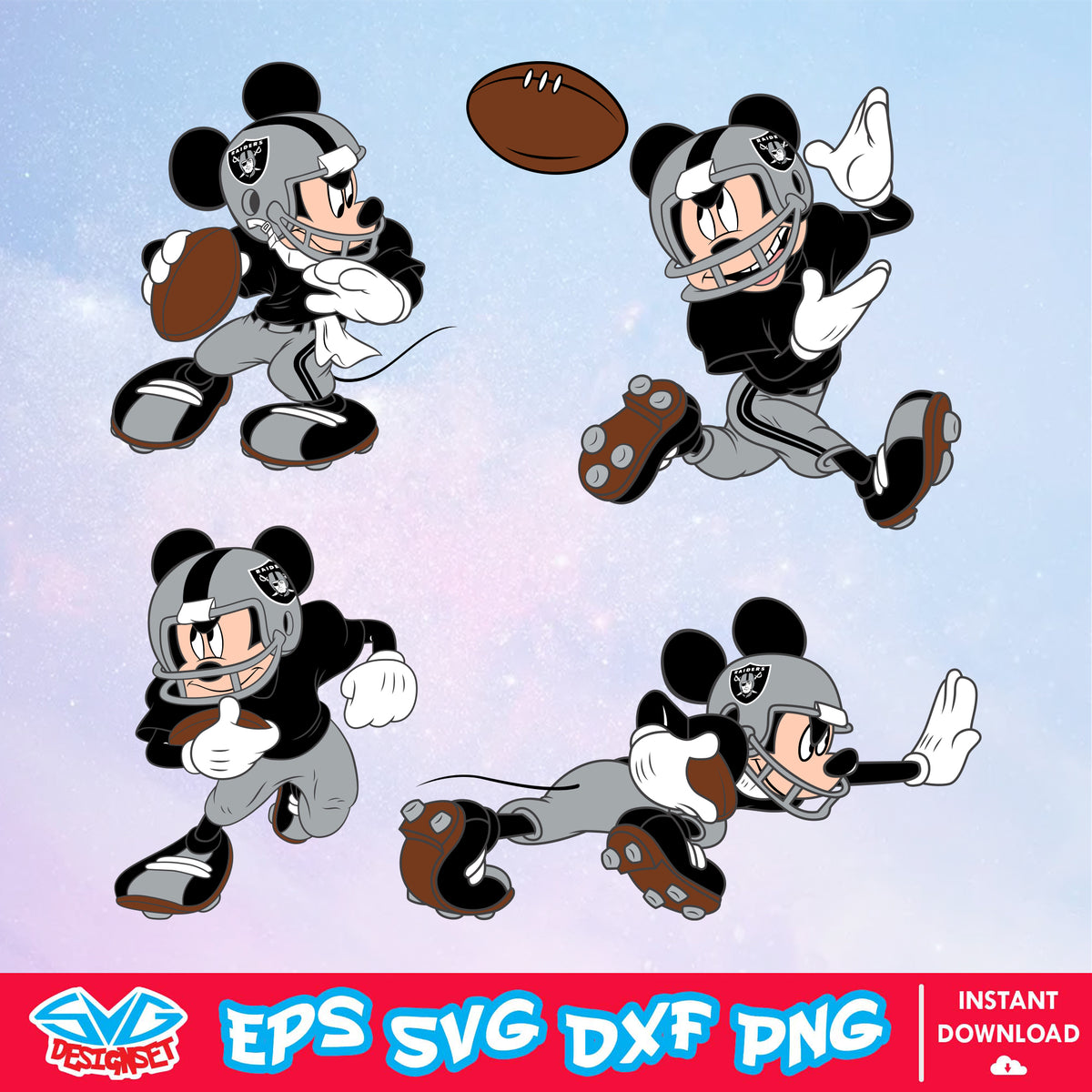 Las Vegas Raiders Mickey Mouse Disney SVG, NFL SVG, Disney SVG, Vector