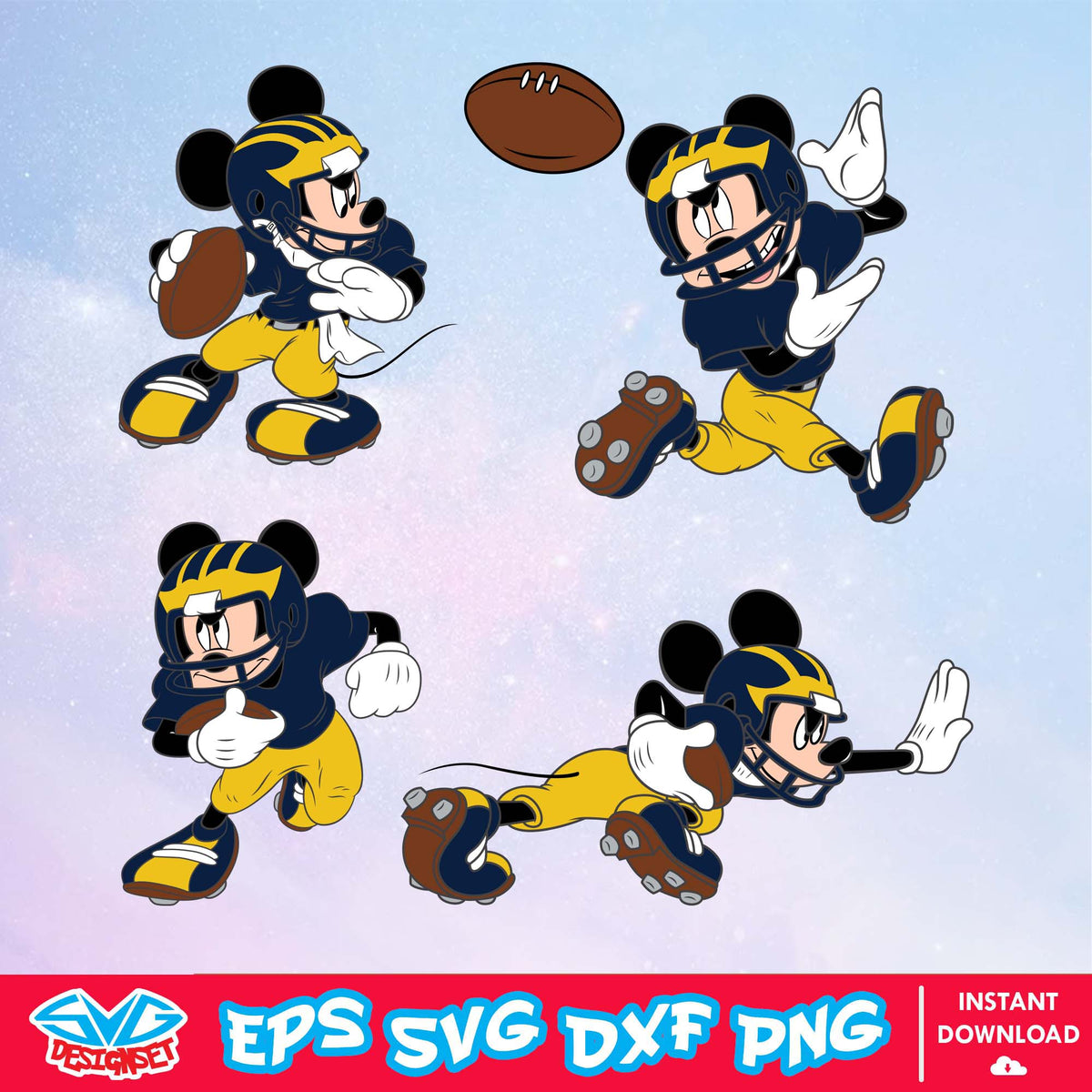 Michigan Wolverines Mickey Mouse Disney SVG, NCAA SVG, Disney SVG, Vec