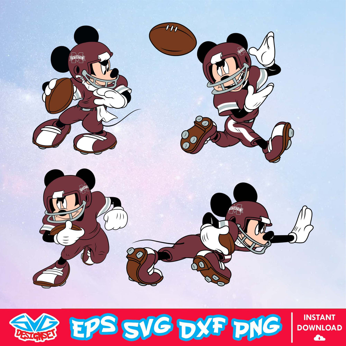 Mississippi State Bulldogs Mickey Mouse Disney SVG, NCAA SVG, Disney S