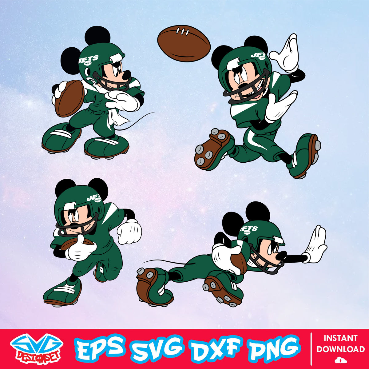 New York Jets Mickey Mouse Disney SVG, NFL SVG, Disney SVG, Vector, Cr