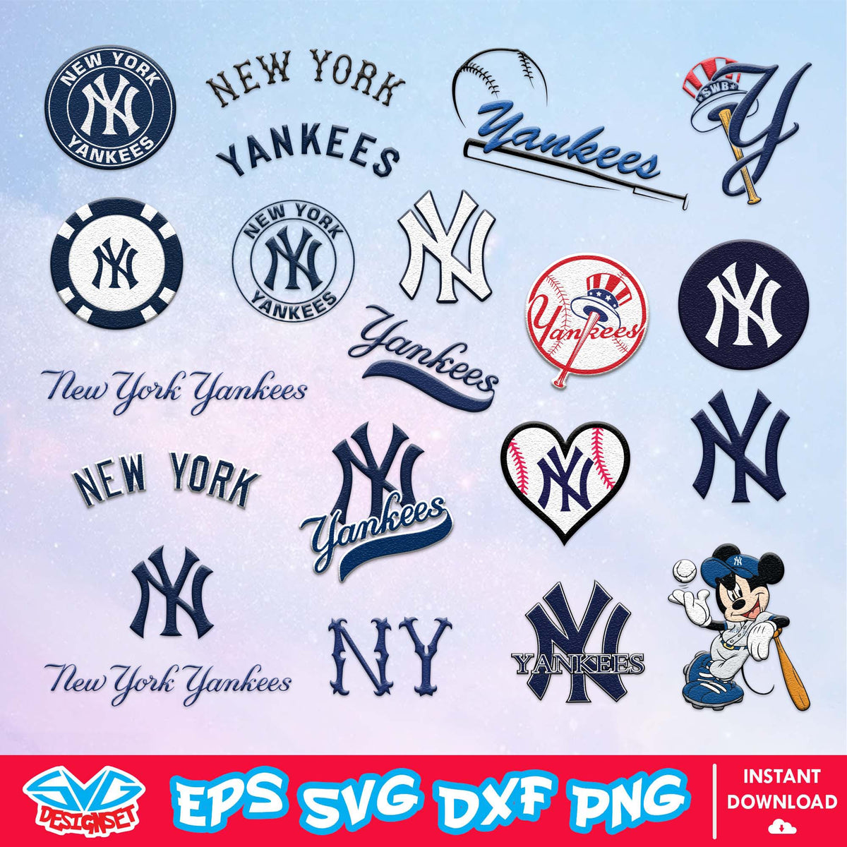 New York Yankees Team Svg, Dxf, Eps, Png, Clipart, Silhouette and Cutf