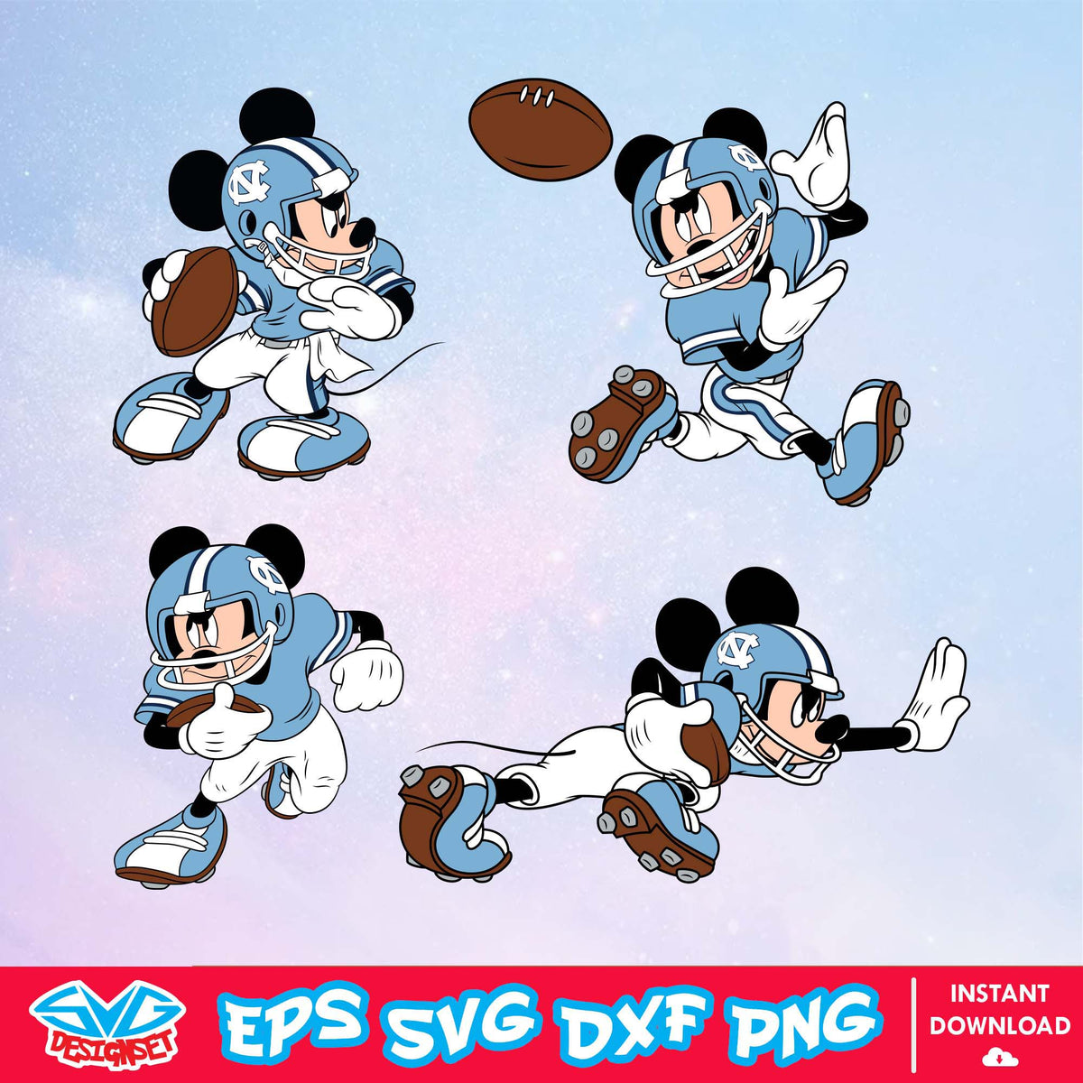 North Carolina Tar Heels Mickey Mouse Disney SVG, NCAA SVG, Disney SVG