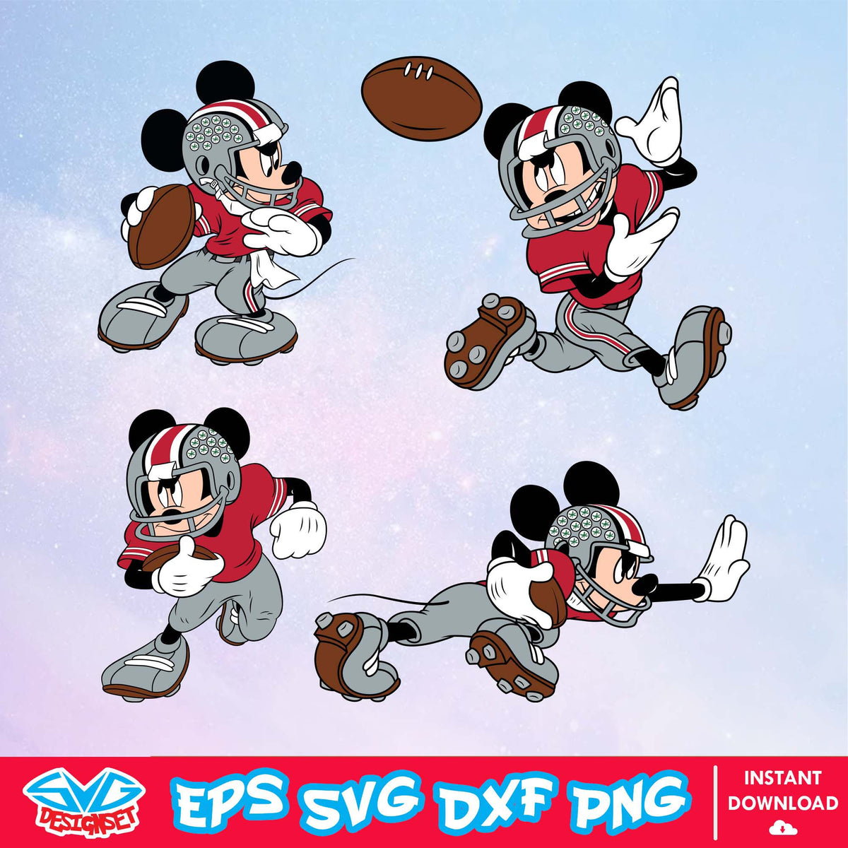 Ohio State Buckeyes Mickey Mouse Disney SVG, NCAA SVG, Disney SVG, Vec