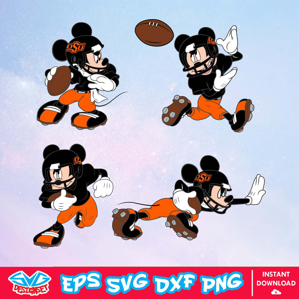 Oklahoma State Cowboys Mickey Mouse Disney SVG, NCAA SVG, Disney SVG,