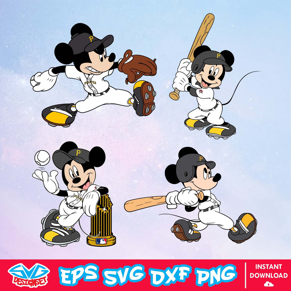 Pittsburgh Pirates Disney Mickey Mouse Team SVG, MLB SVG, Disney SVG,