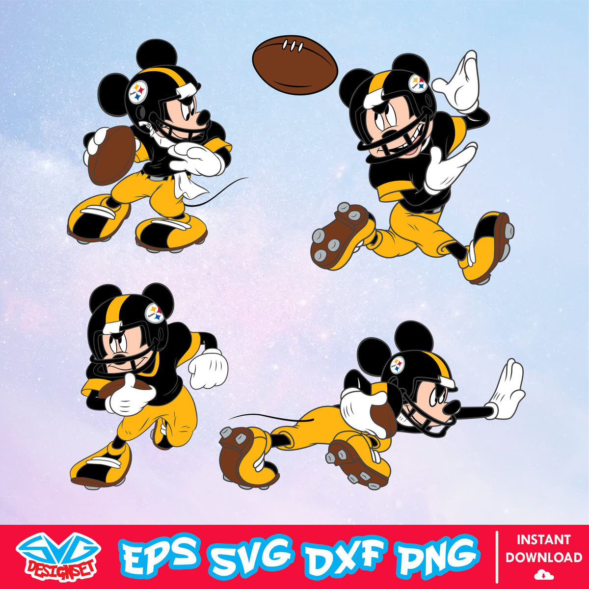 Pittsburgh Steelers Mickey Mouse Disney SVG, NFL SVG, Disney SVG, Vect
