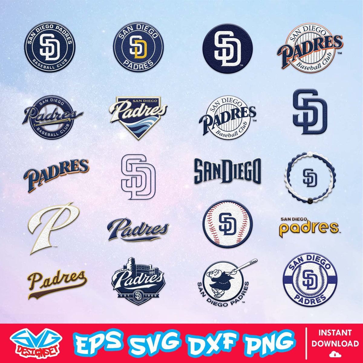 San Diego Padres Team Svg, Dxf, Eps, Png, Clipart, Silhouette and Cutf