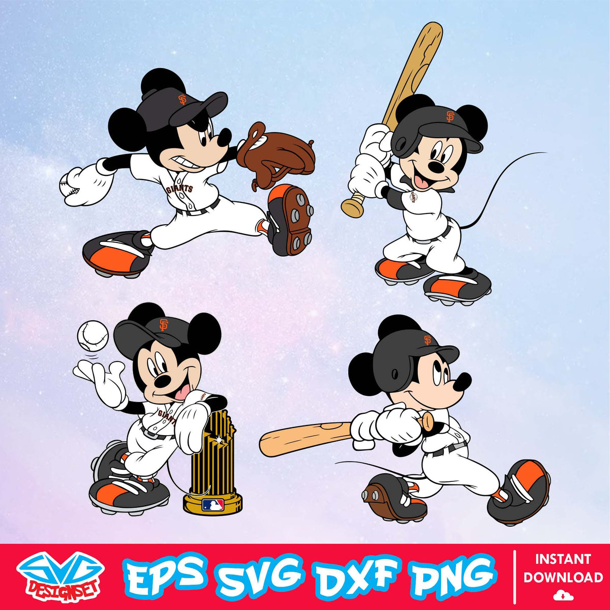 San Francisco Giants Disney Mickey Mouse Team SVG, MLB SVG, Disney SVG
