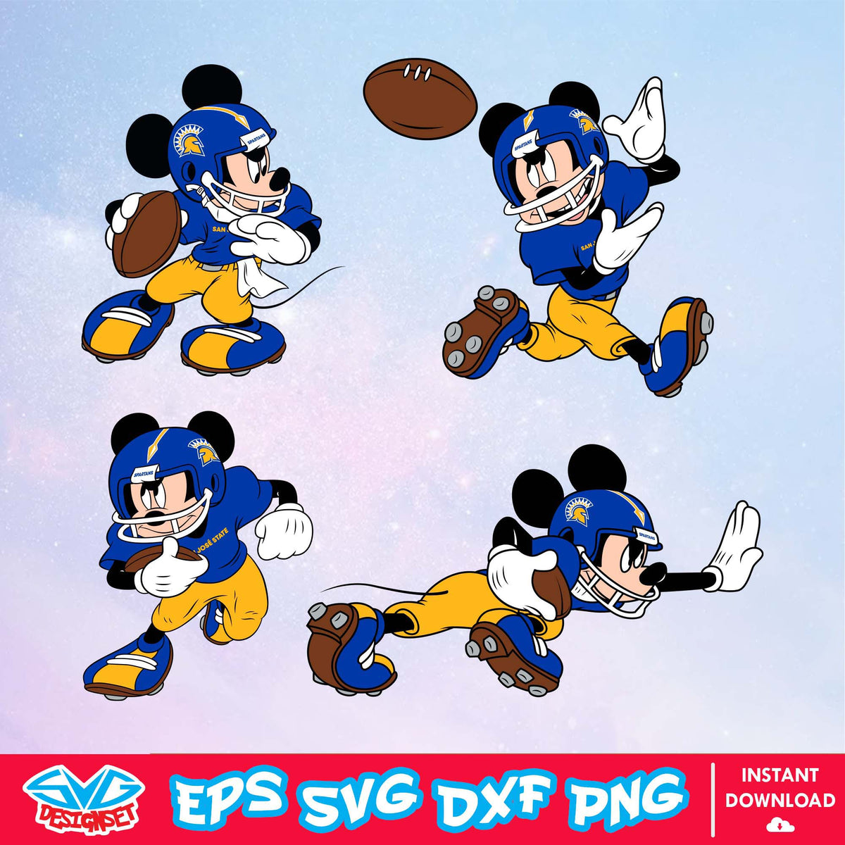 San Jose State Spartans Mickey Mouse Disney SVG, NCAA SVG, Disney SVG,