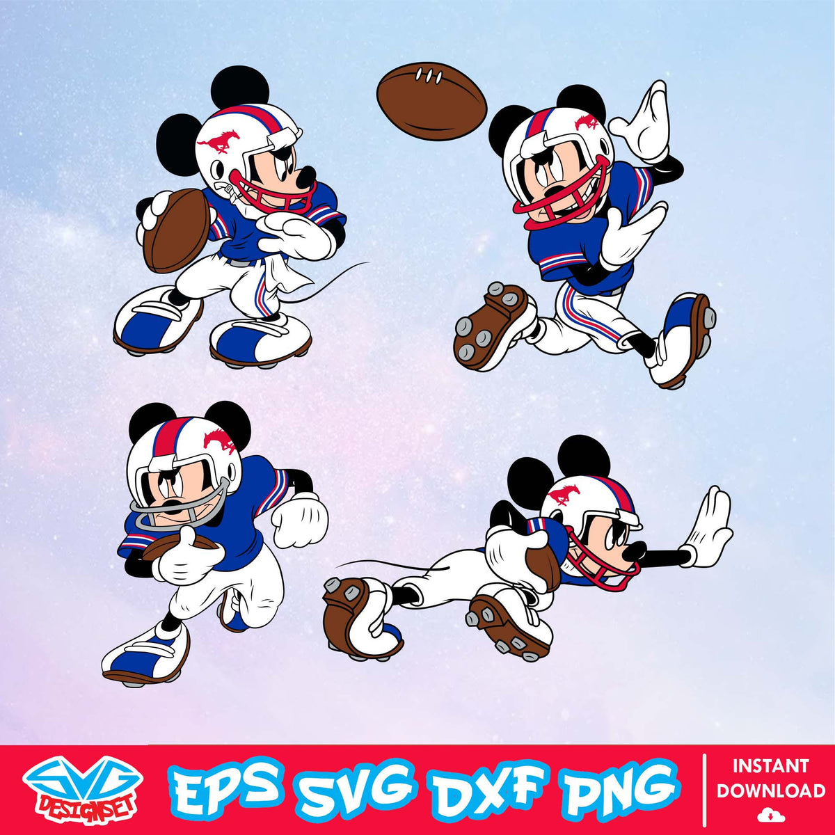 SMU Mustangs Mickey Mouse Disney SVG, NCAA SVG, Disney SVG, Vector, Cr