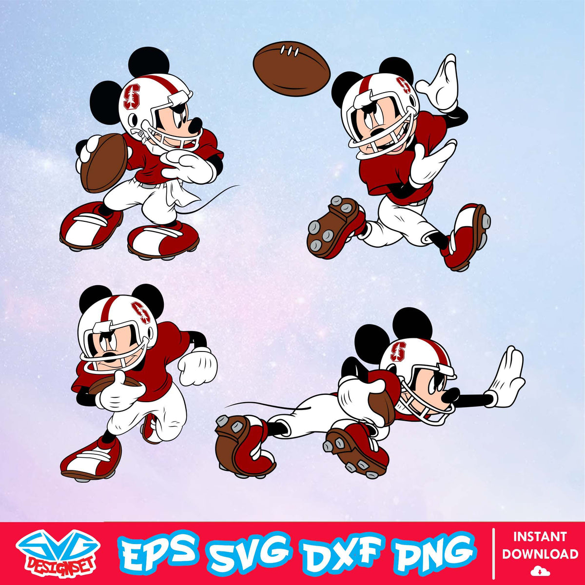 Stanford Cardinal Mickey Mouse Disney SVG, NCAA SVG, Disney SVG, Vecto