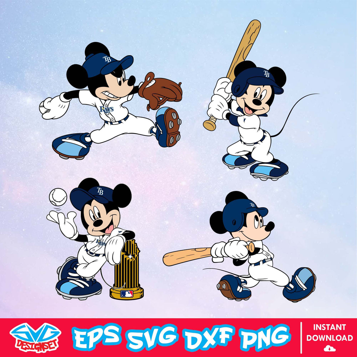 Tampa Bay Rays Disney Mickey Mouse Team SVG, MLB SVG, Disney SVG, Cut