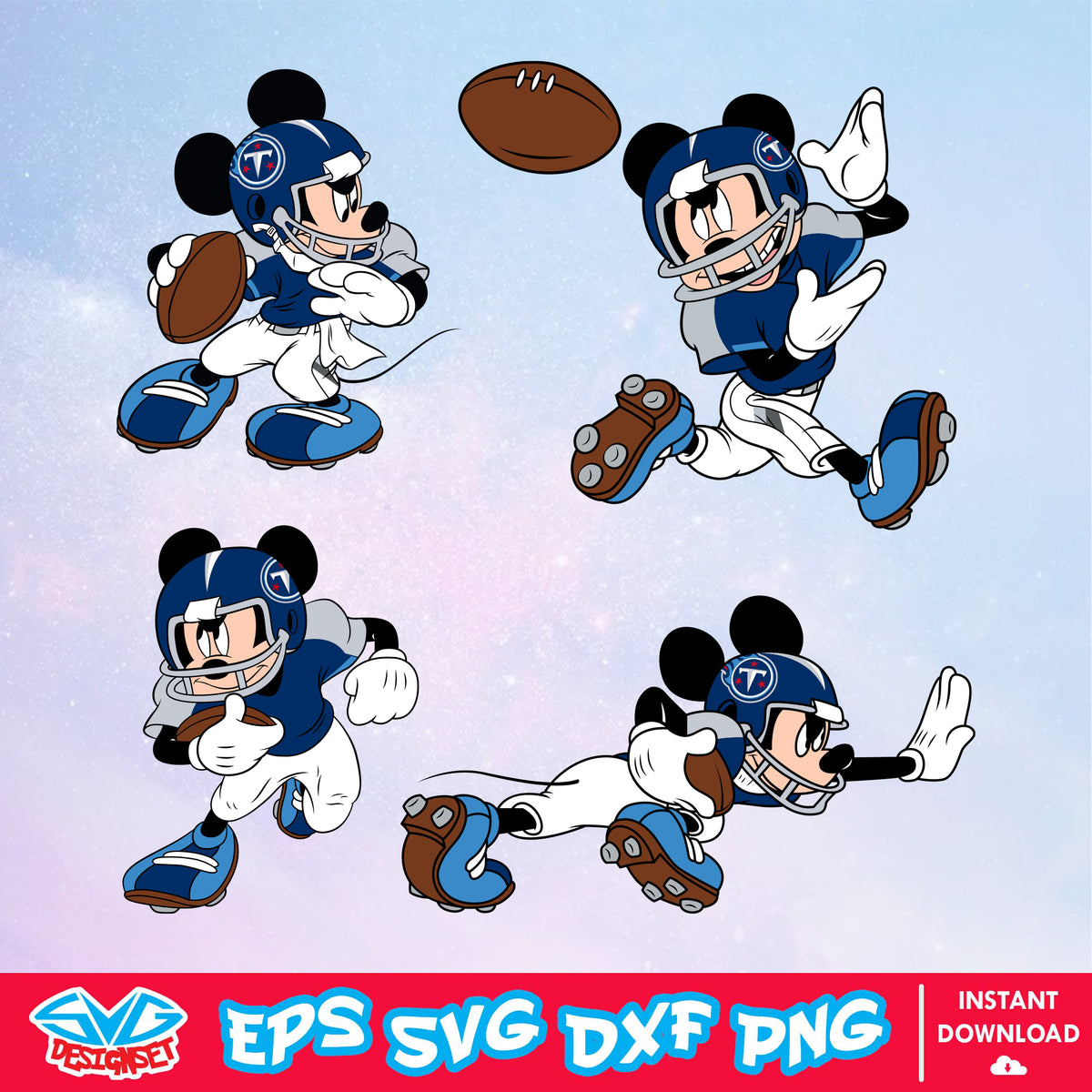 Tennessee Titans Mickey Mouse Disney SVG, NFL SVG, Disney SVG, Vector,