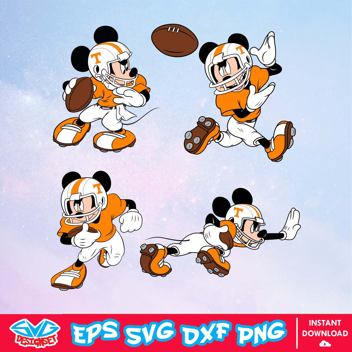 Tennessee Volunteers Mickey Mouse Disney SVG, NCAA SVG, Disney SVG, Ve