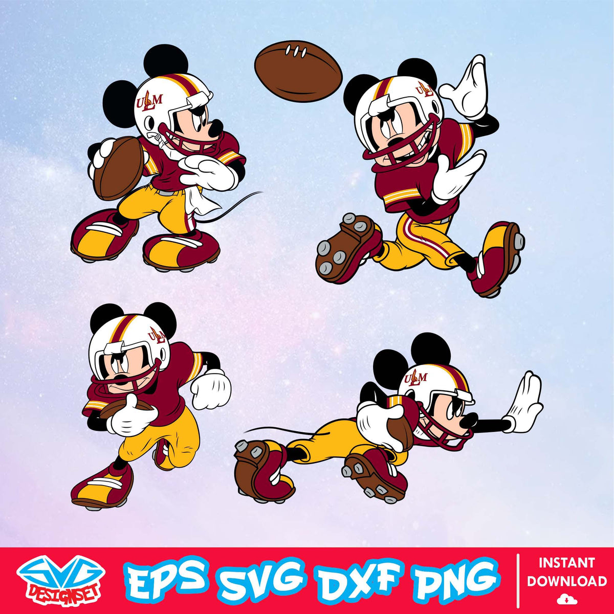 ULM Warhawks Mickey Mouse Disney SVG, NCAA SVG, Disney SVG, Vector, Cr