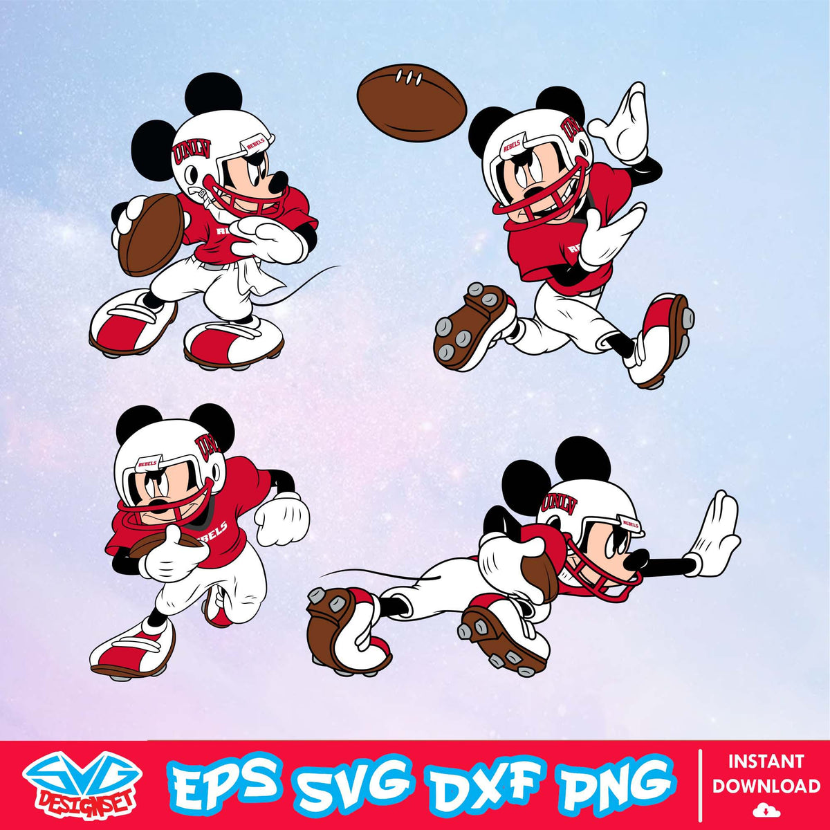 UNLV Rebels Mickey Mouse Disney SVG, NCAA SVG, Disney SVG, Vector, Cri