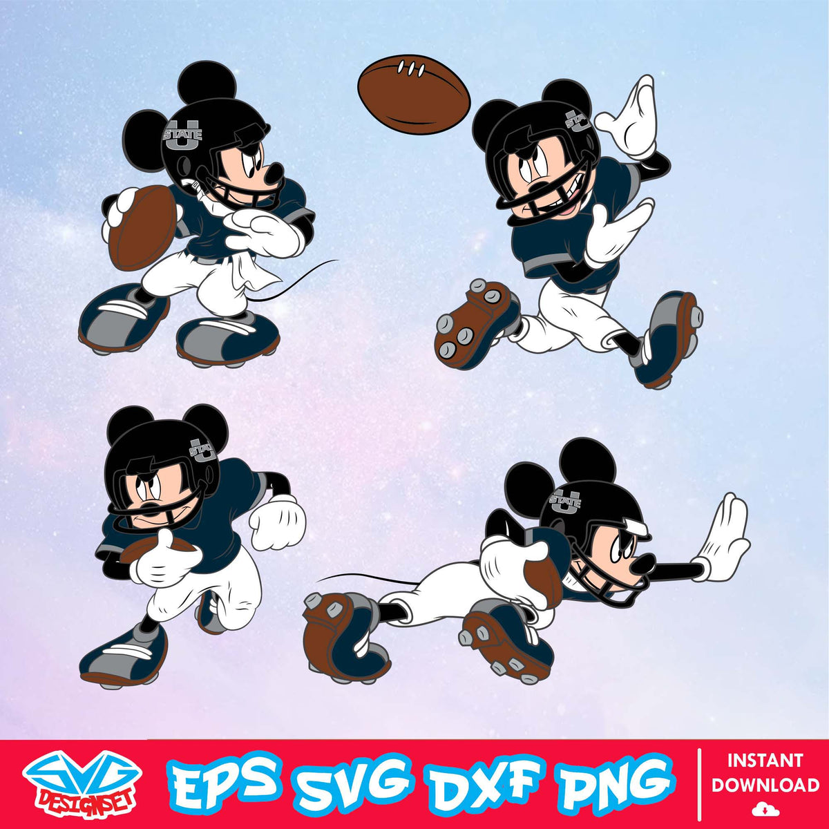 Utah State Aggies Mickey Mouse Disney SVG, NCAA SVG, Disney SVG, Vecto