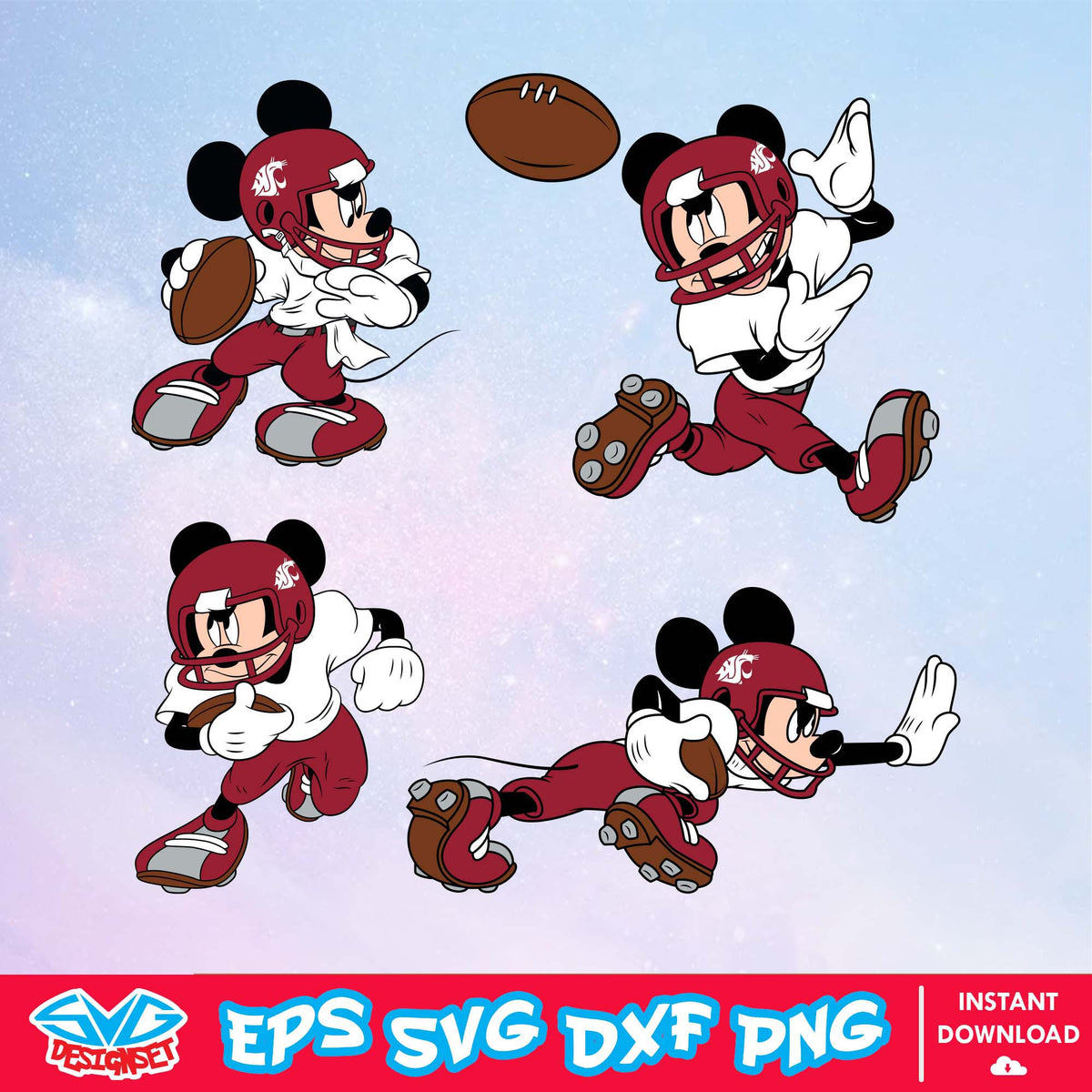 Washington State Cougars Mickey Mouse Disney SVG, NCAA SVG, Disney SVG