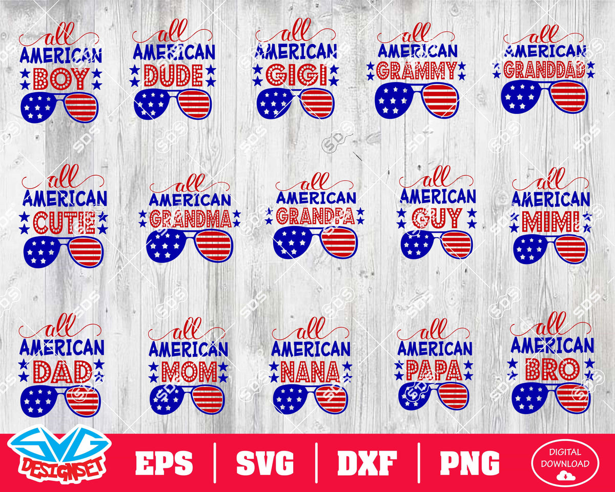 Fourth of July Svg, Dxf, Eps, Png, Clipart, Silhouette and Cutfiles