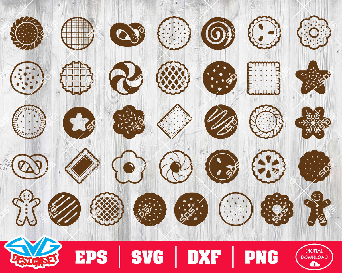 Cookie Svg, Dxf, Eps, Png, Clipart, Silhouette and Cutfiles