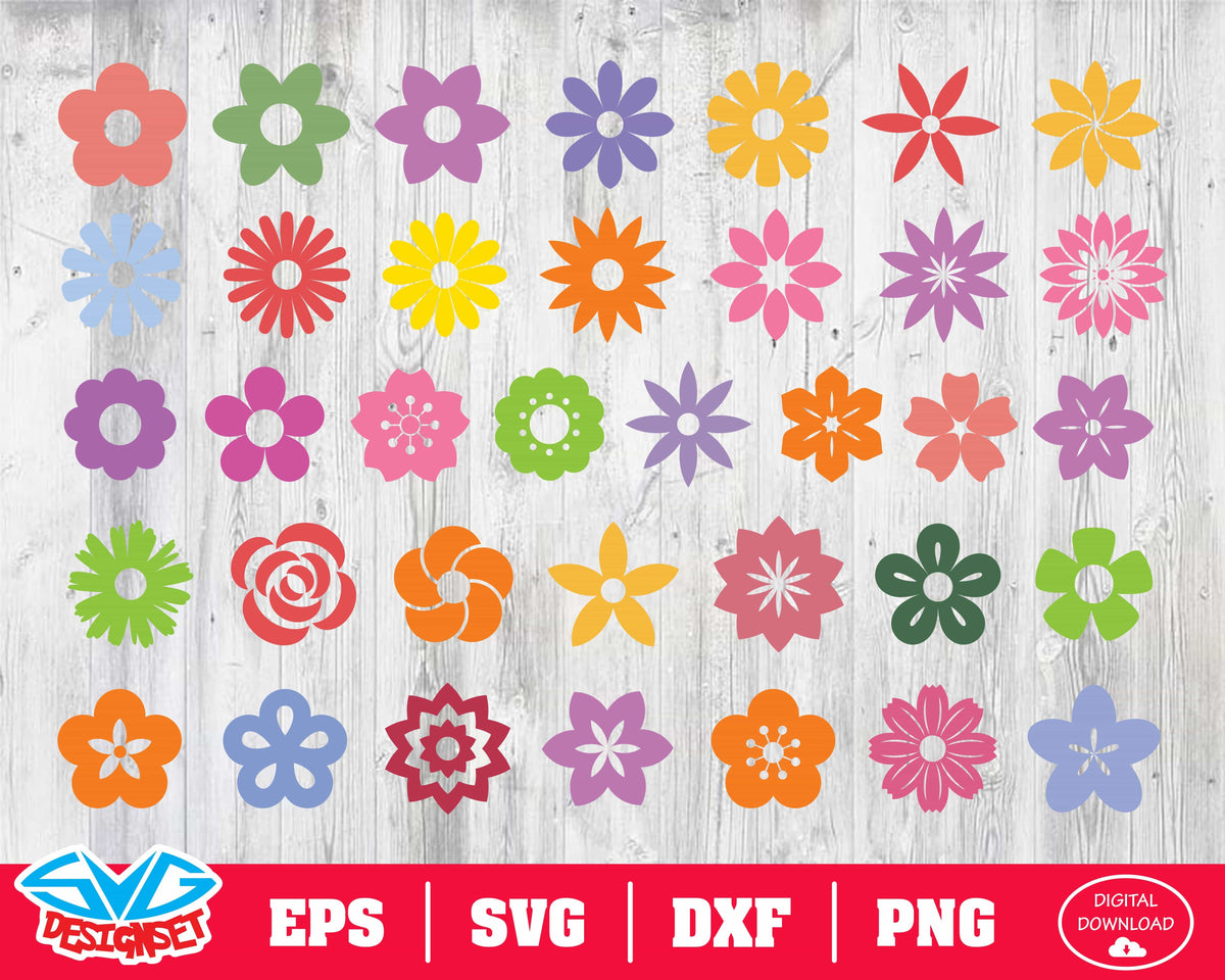 Flower Svg, Dxf, Eps, Png, Clipart, Silhouette and Cutfiles