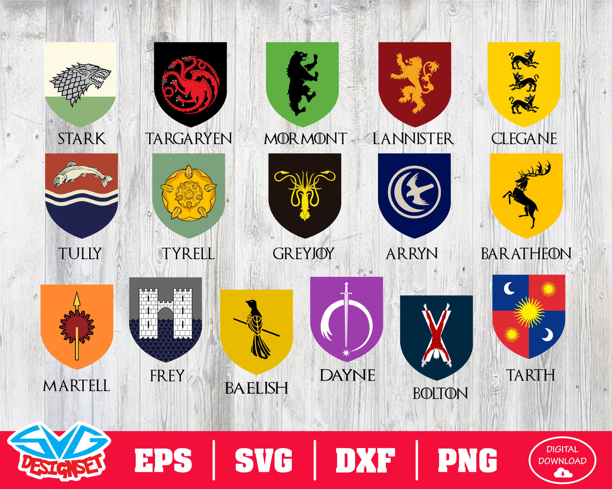 Game of Thrones Svg, Dxf, Eps, Png, Clipart, Silhouette and Cutfiles