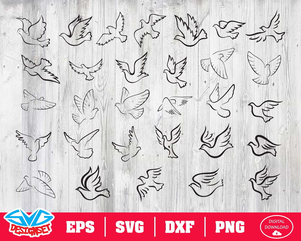 Pigeon Svg, Dxf, Eps, Png, Clipart, Silhouette and Cutfiles