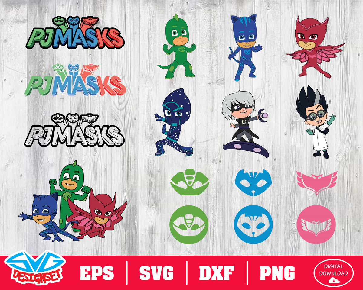 Pj masks Svg, Dxf, Eps, Png, Clipart, Silhouette and Cutfiles