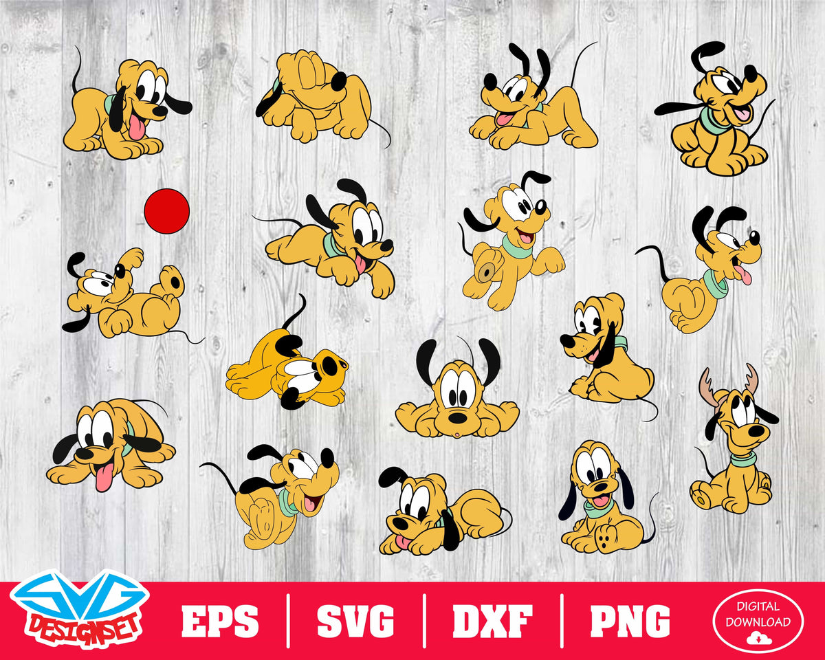 Pluto babies Svg, Dxf, Eps, Png, Clipart, Silhouette and Cutfiles