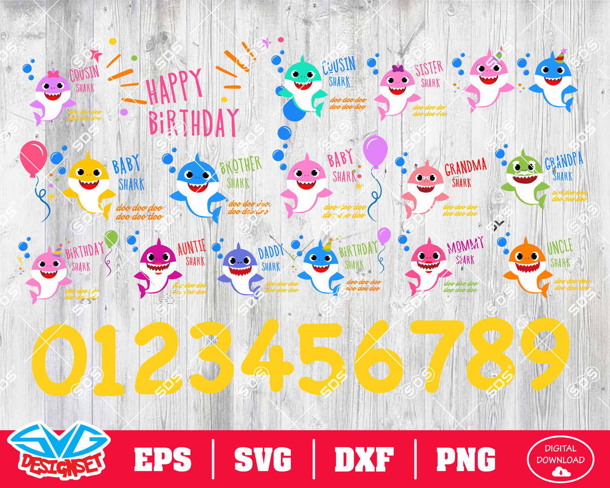 Shark Bundle Svg, Dxf, Eps, Png, Clipart, Silhouette and Cutfiles #1