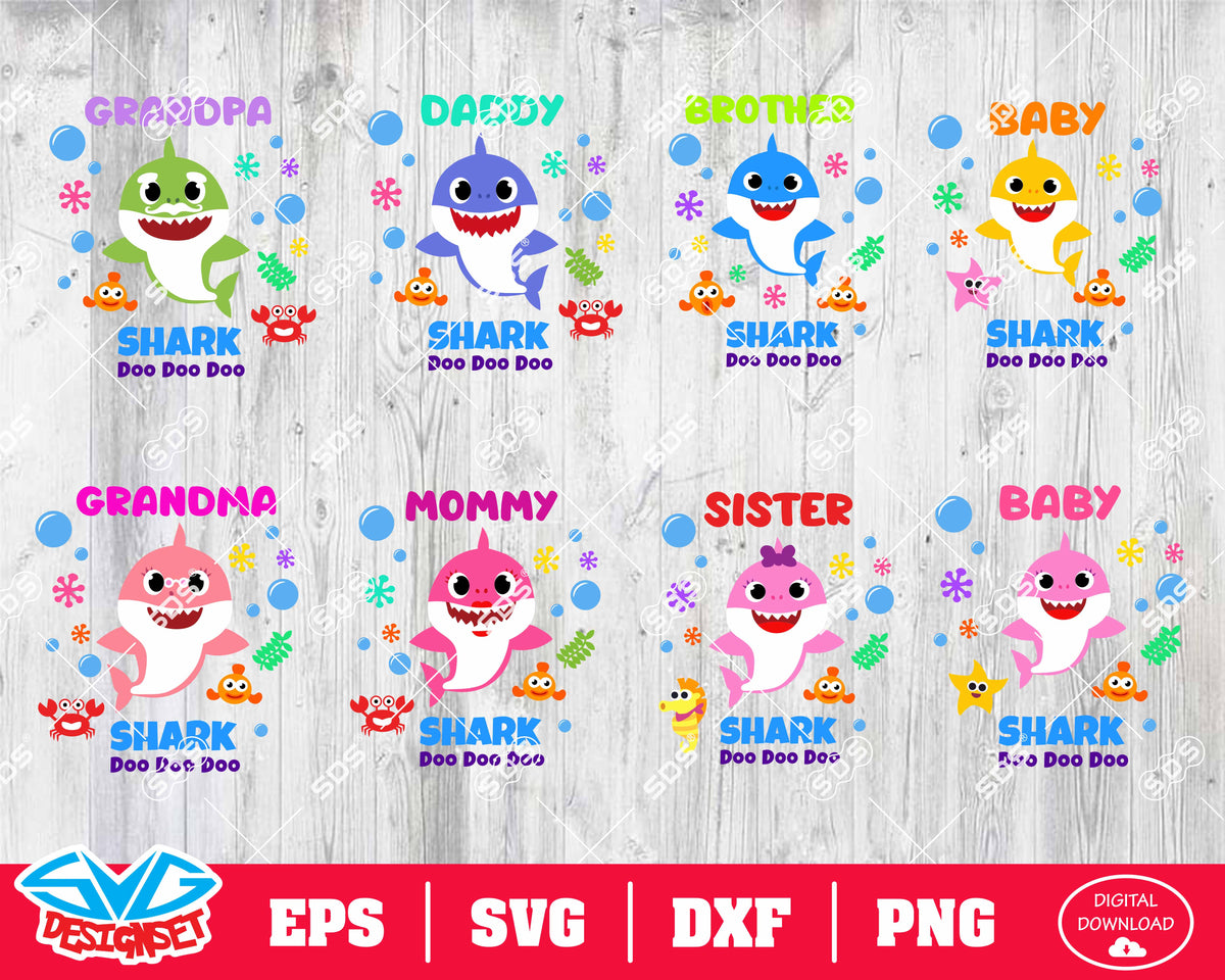 Shark Bundle Svg, Dxf, Eps, Png, Clipart, Silhouette and Cutfiles #6