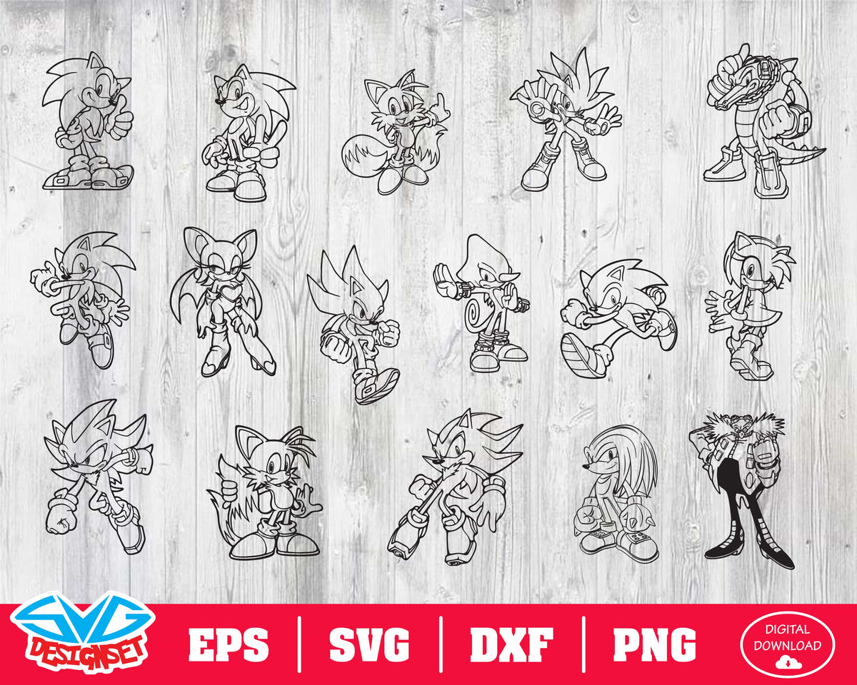 Sonic The Hedgehog Svg, Dxf, Eps, Png, Clipart, Silhouette and Cutfile