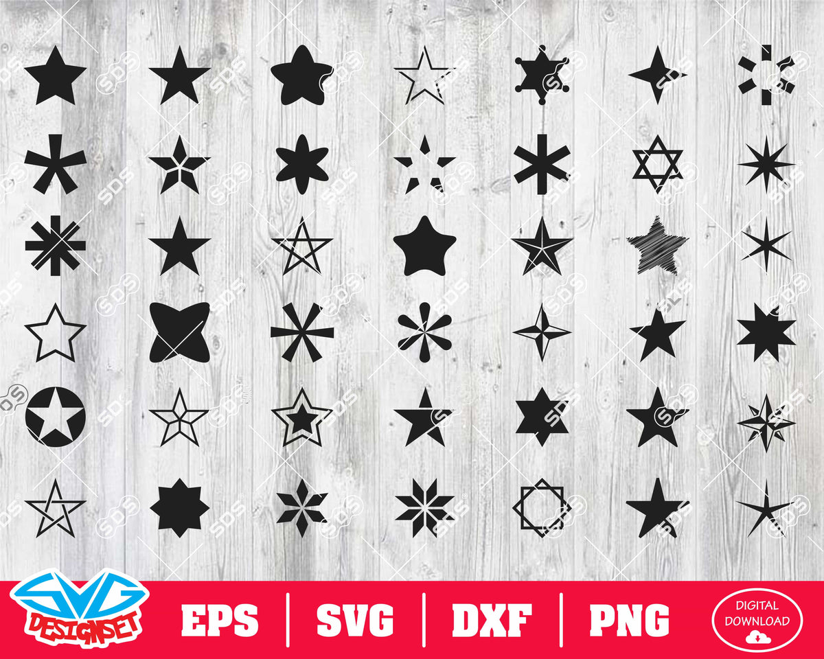 Star Svg, Dxf, Eps, Png, Clipart, Silhouette and Cutfiles