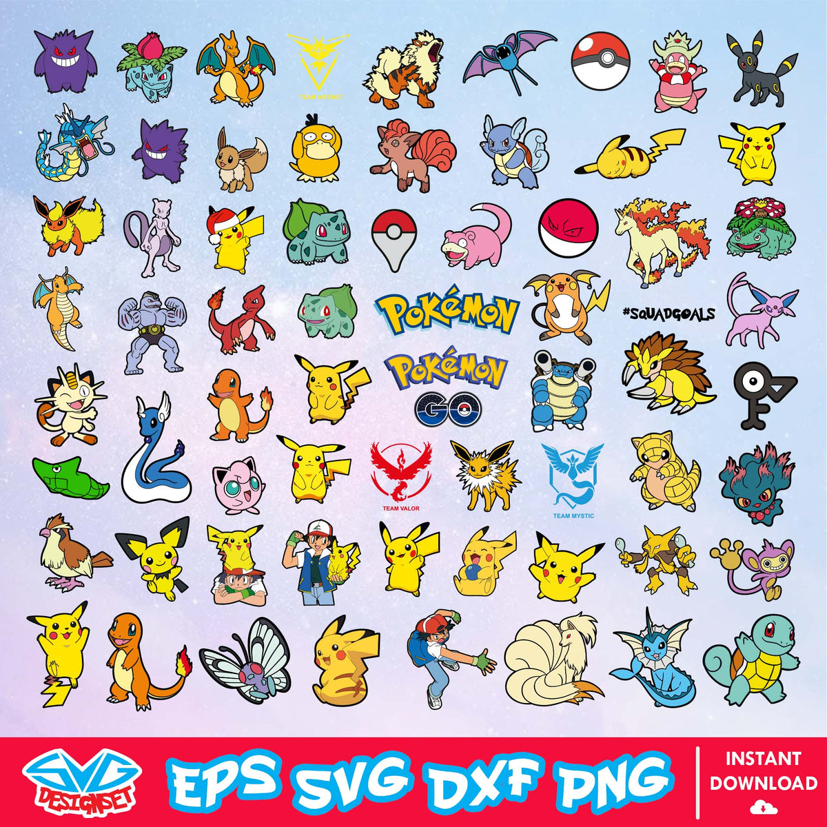 Pokemon Svg, Dxf, Eps, Png, Clipart, Silhouette and Cut files for Cric